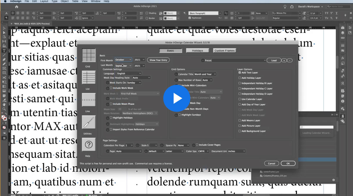 Looking for an easier way to create calendars in Indesign? Check out ...