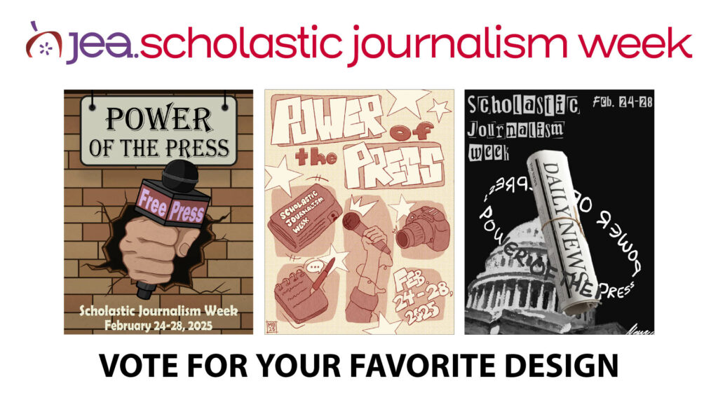 Bautista’s poster design to represent Scholastic Journalism Week 2025 - JEA
